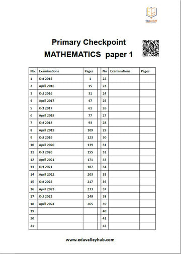 Cambridge Primary Checkpoint Past Papers Year 1-6 - EduValley